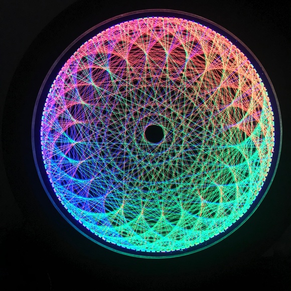 Residual Glow | Wall Decor | Gradient String Art W Uv Lights | Poshmark